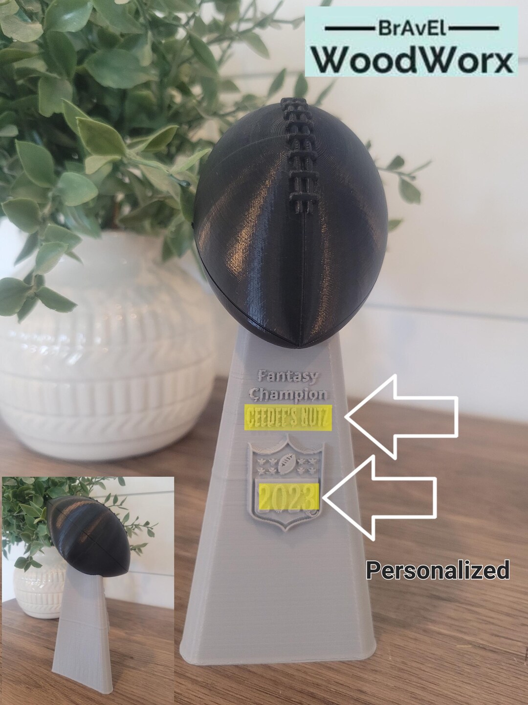 Custom Fantasy Football Lombardi Trophy Personalized Championship Award ...