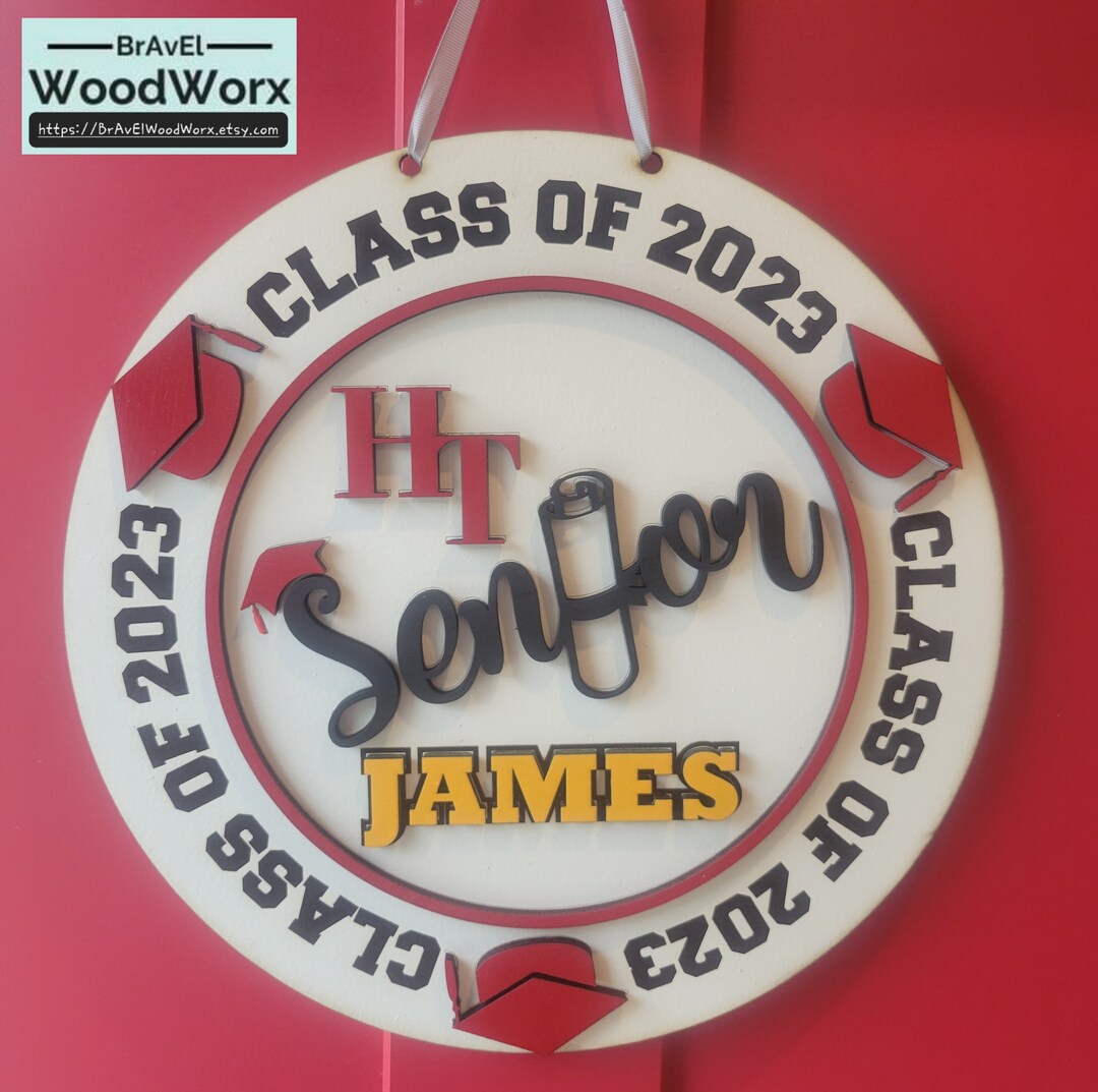 2024 Graduate Graduation Gift Door / Wall Sign Wreath 3D Laser Cut Wood ...