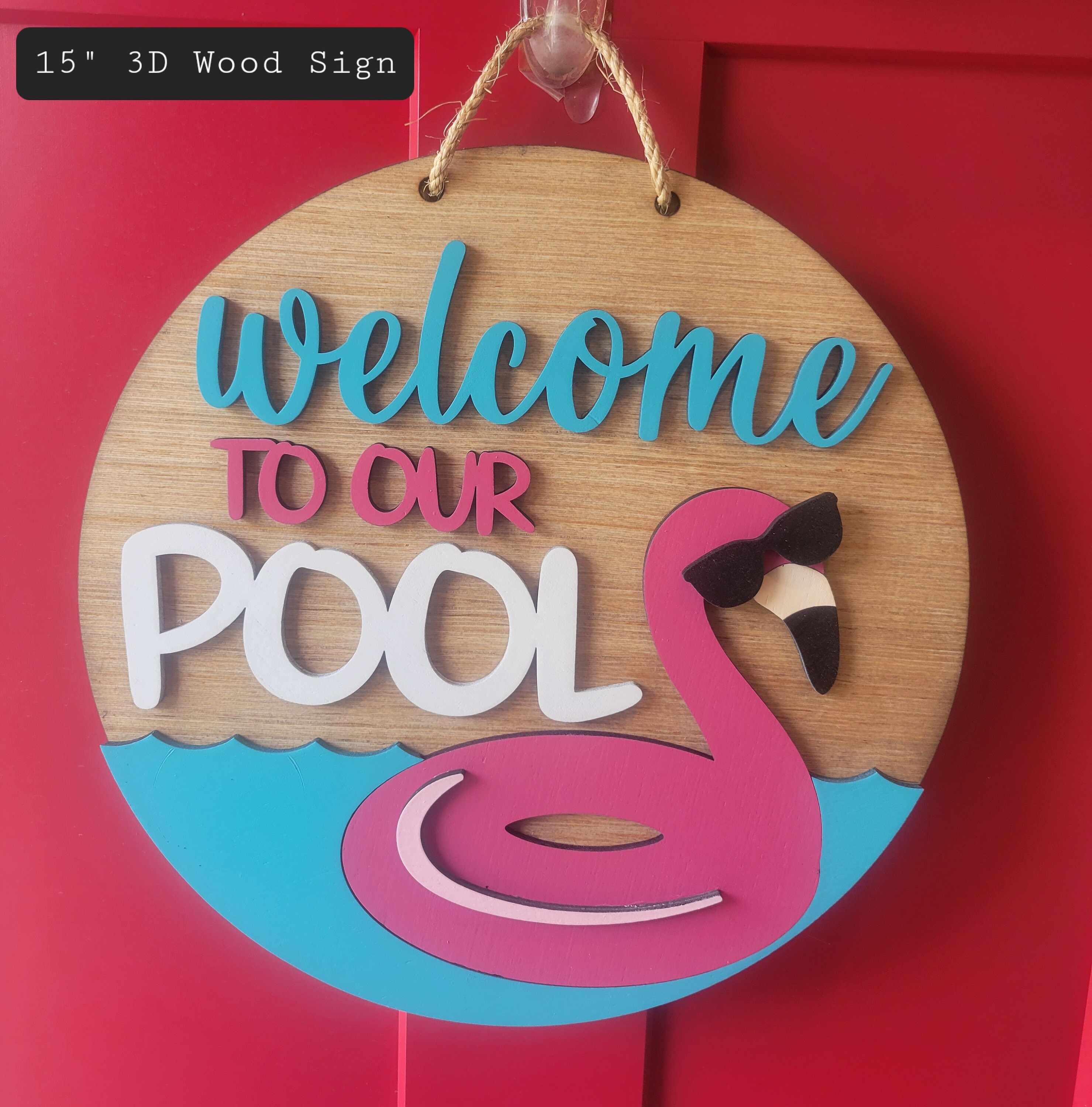 Welcome to Our Swimming Pool Door / Wall Sign Wreath - Etsy