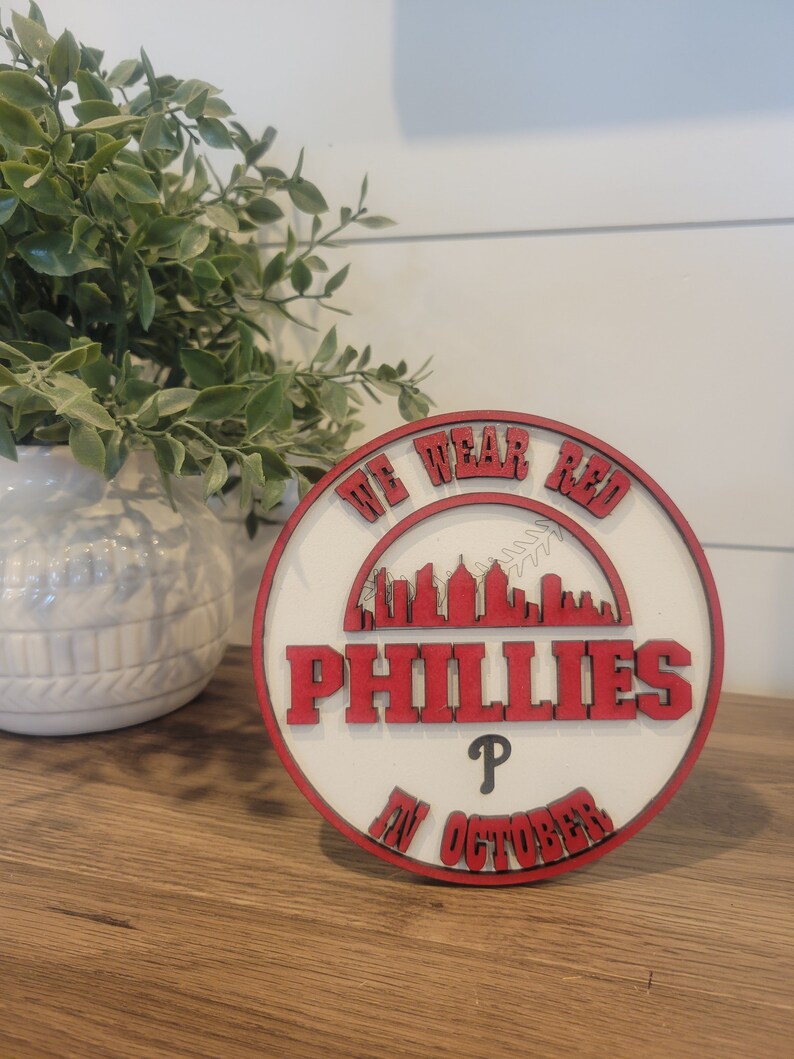 Philadelphia Phillies Red October 3D Wood Shelf Sitter - Etsy