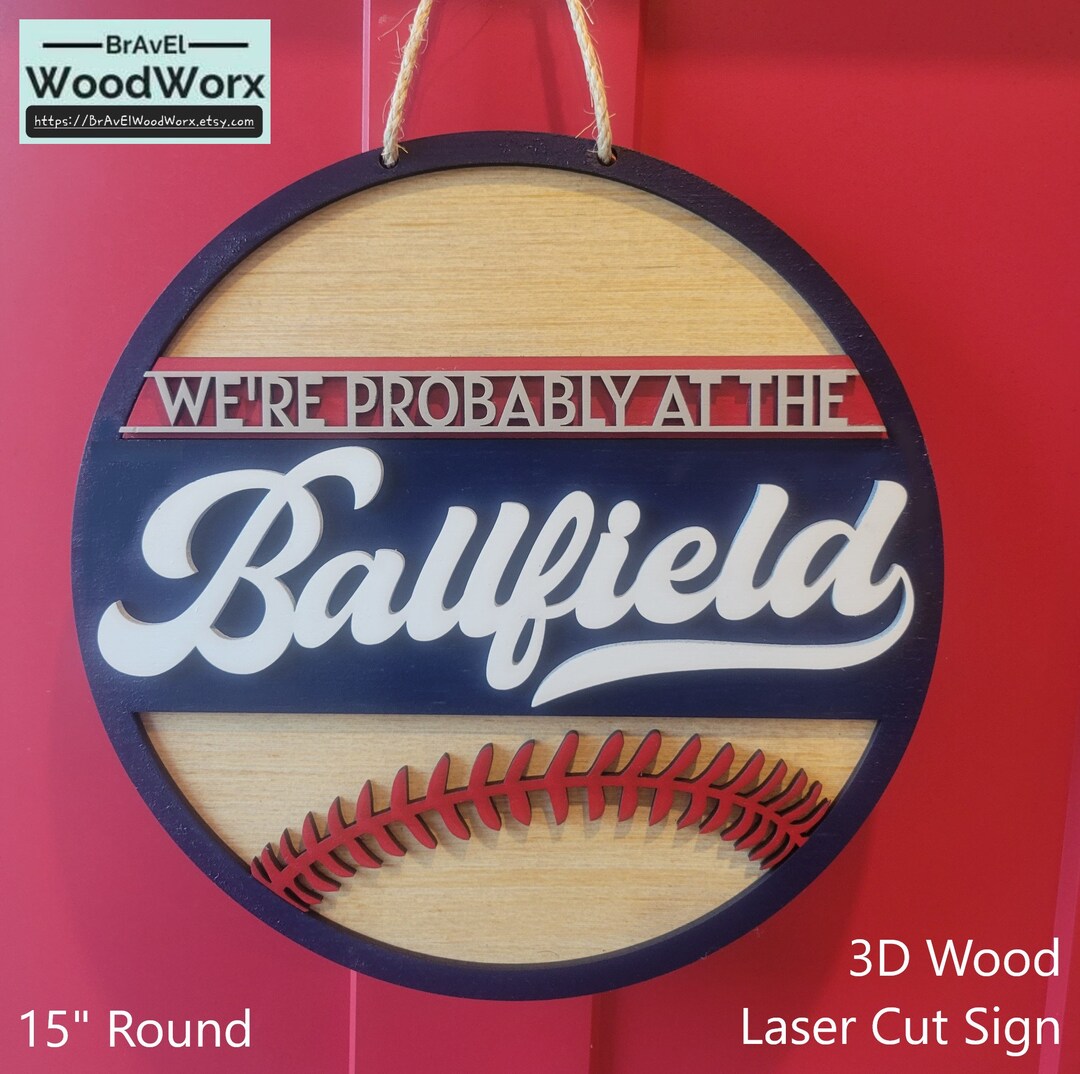 3D Wood Ballpark Ballfield Door / Wall Sign / Wreath Little Leauge ...