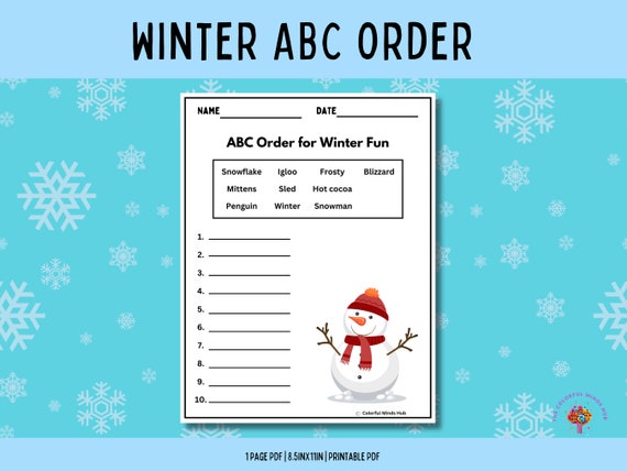 Abc Order Worksheet 1st Grade
