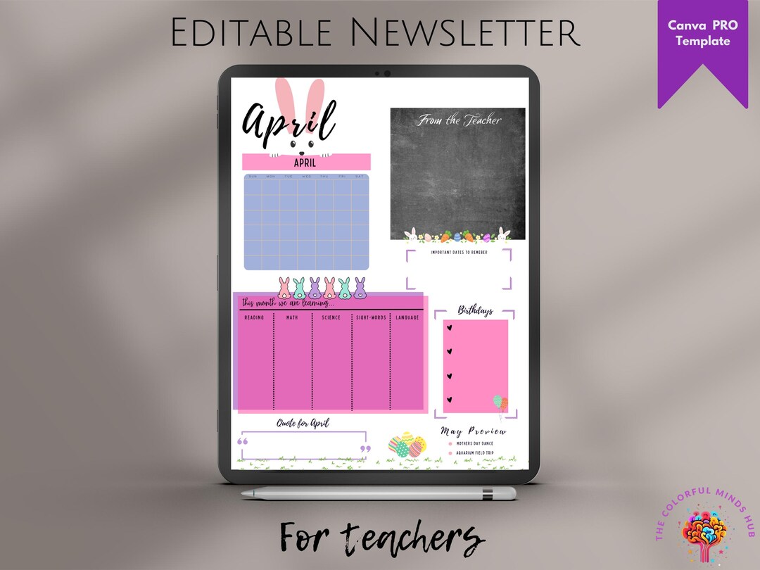 Easter Newsletter || Editable Spring Newsletter || Editable Text ...