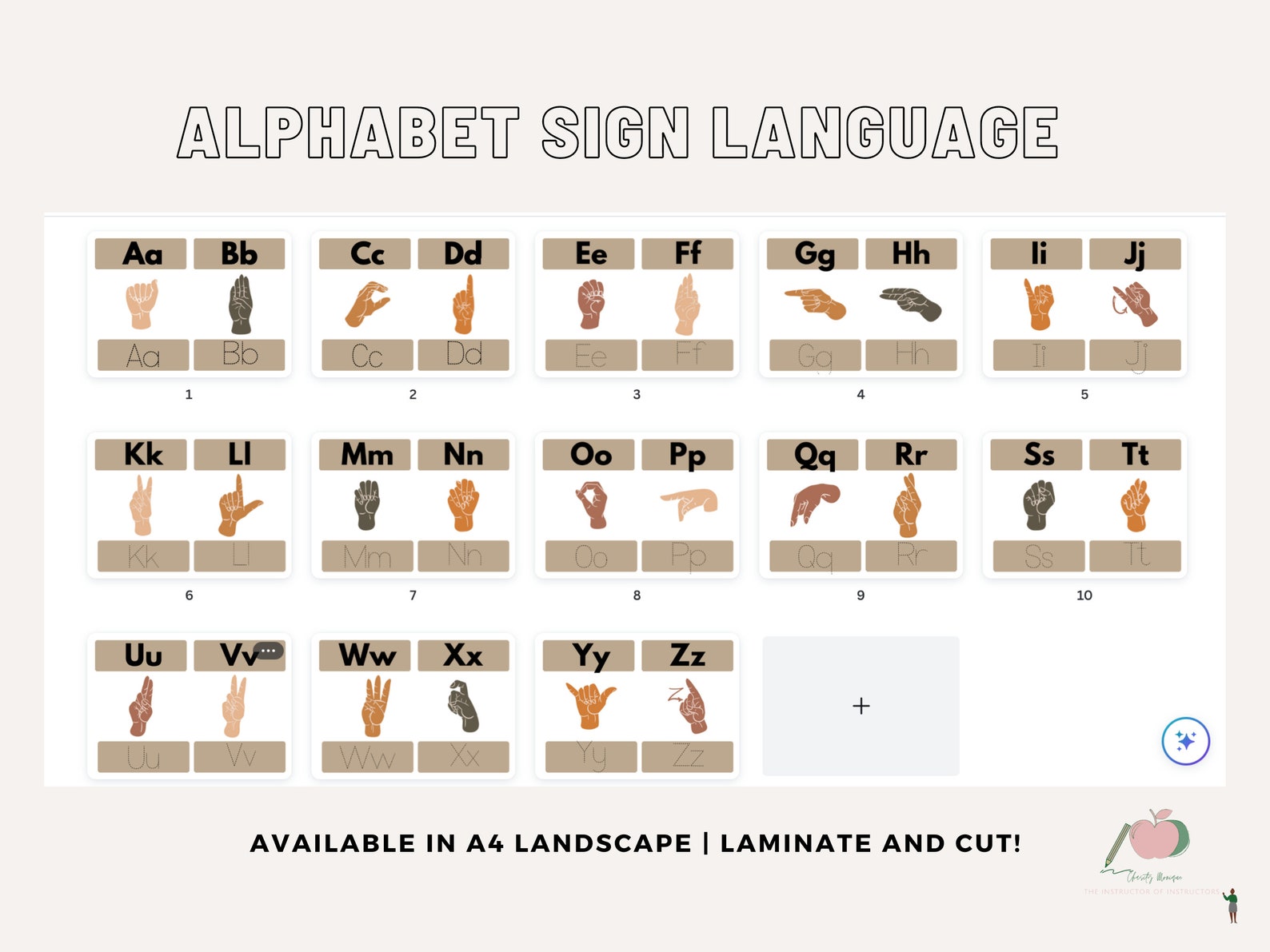 ASL American Sign Language Alphabet Flashcards ASL for Kids Alphabet ...