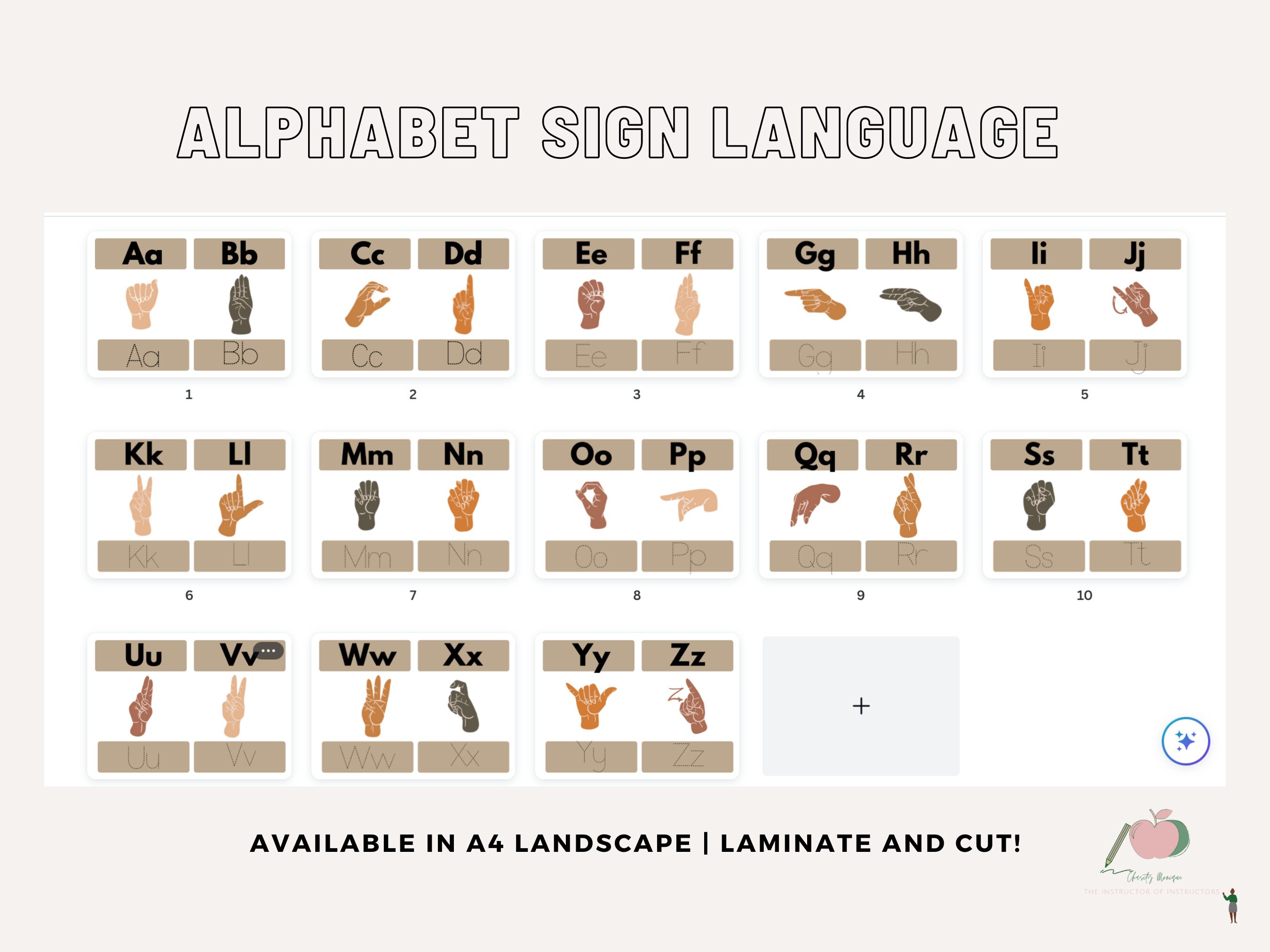 ASL ( American Sign Language) Alphabet Flashcards | ASL for Kids ...