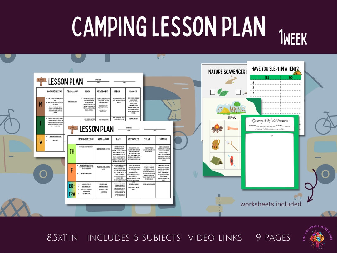 Weekly Summer Lesson Plan | 1-week | Camping Theme | Summer School ...