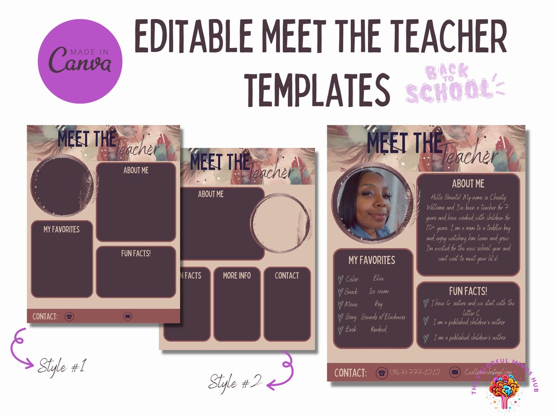 Meet the Teacher Editable Template | Canva Template | Back to School ...