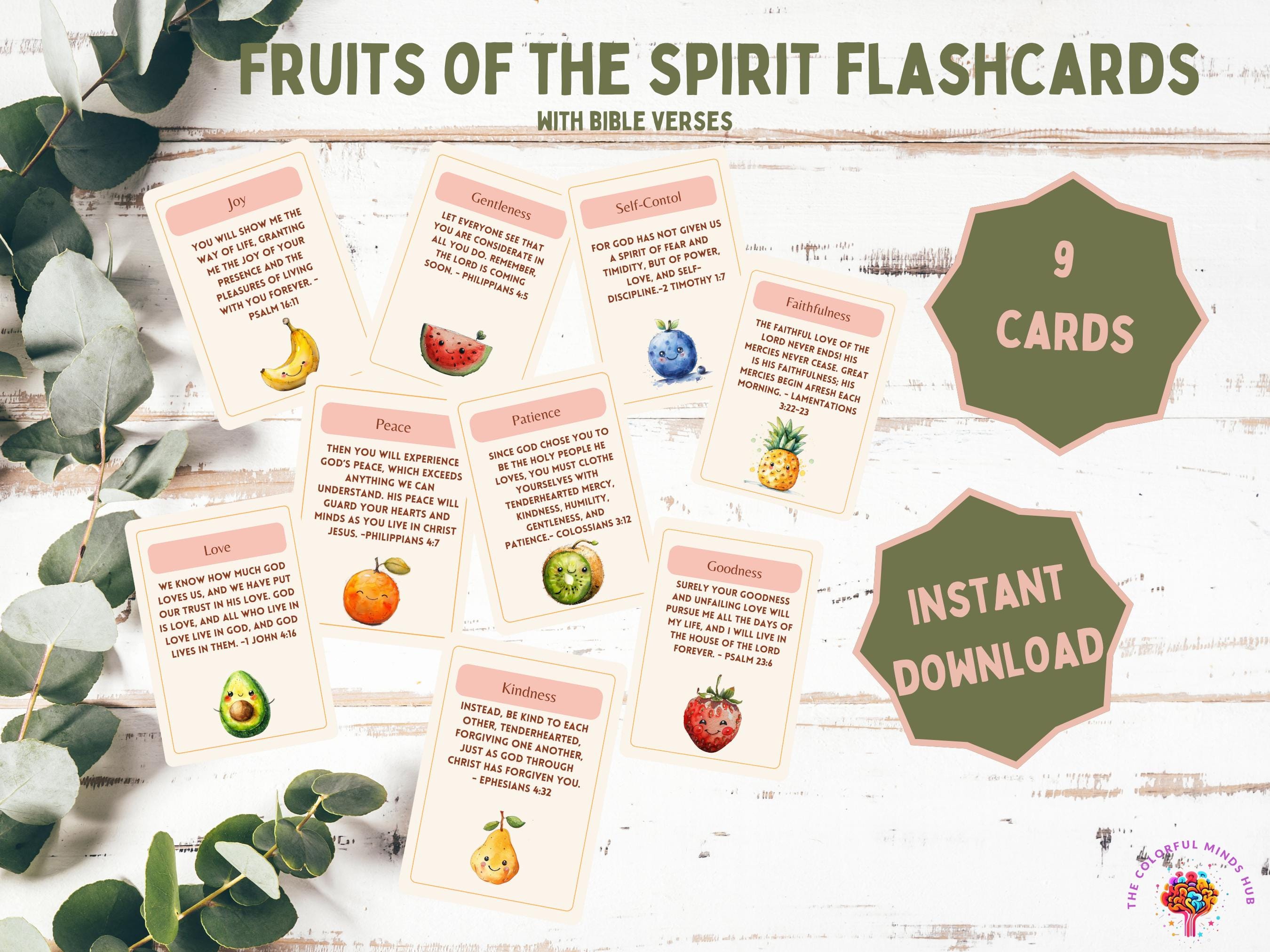 Fruits of the Spirit Flashcards | Bible-based Learning | Sunday School ...