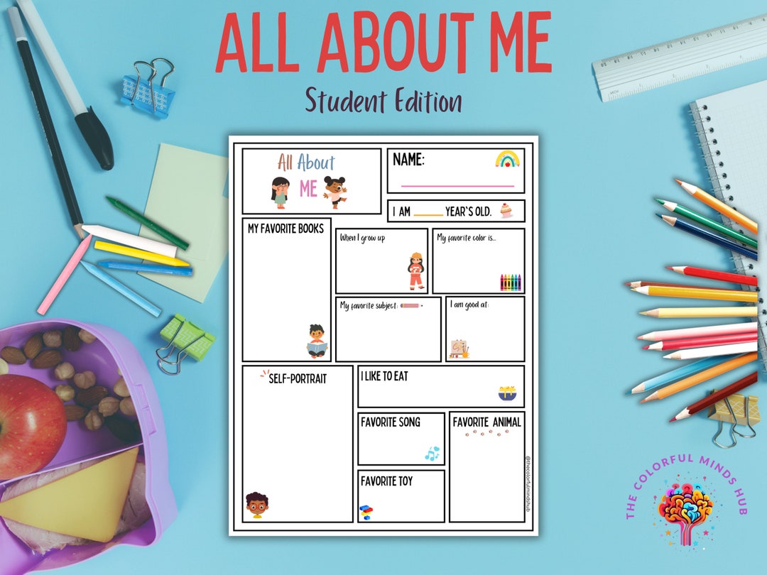 All About Me | Back to School | Student Edition | - Etsy