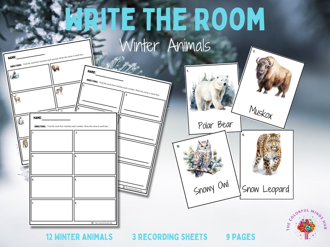 Winter Animals- Write the Room - Etsy