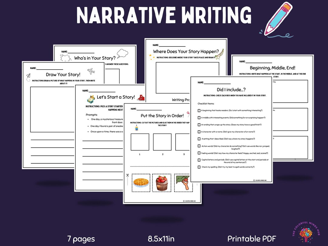Narrative Writing Worksheet Bundle for Kids – Creative Storytelling Fun ...