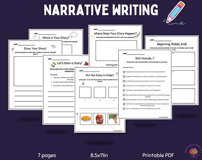 Narrative Writing Worksheet Pack - No Prep Lesson Ideas - Etsy Australia