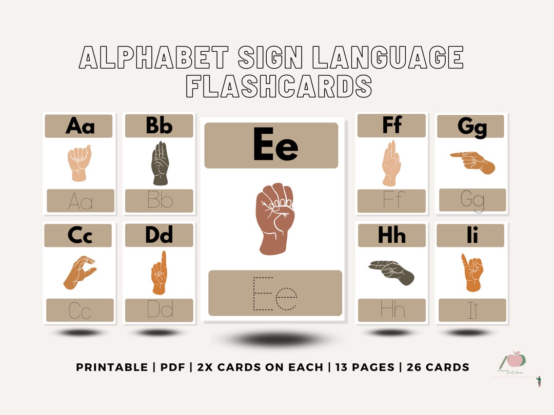 ASL ( American Sign Language) Alphabet Flashcards | ASL for Kids ...