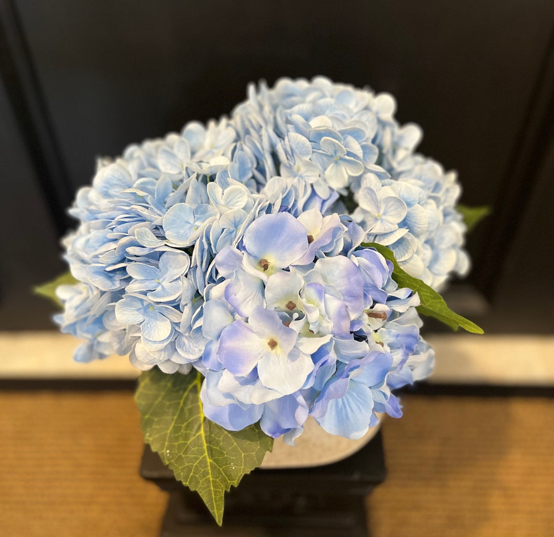 Silk Arrangement With Blue Hydrangeas - Etsy