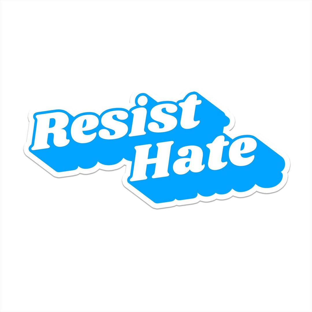 Resist Hate Die Cut Car Magnet / Bumper Sticker. Car Decal for Women ...
