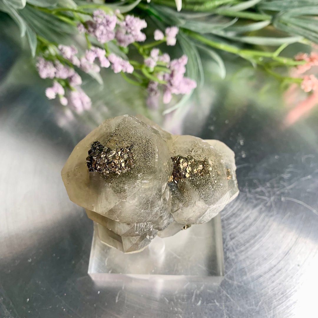 Rare Benz Calcite With Calcopyrite 1 - Etsy