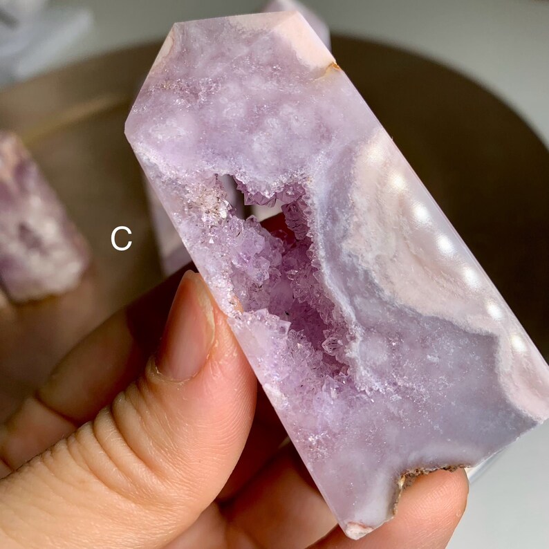 High Quality - Pink Amethyst Flower Agate Druzy Towers - Etsy