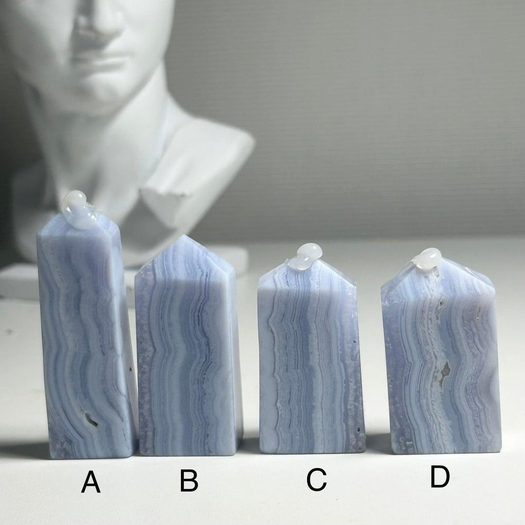 Blue Lace Agate Tower – Polished Chalcedony Crystal for Calm - Etsy