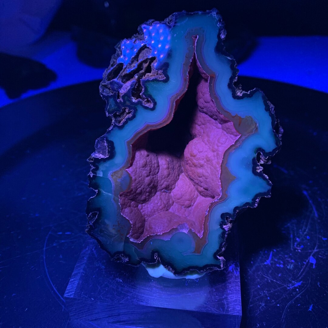 Rare High Quality Argentina Red Fox Agate Geode With UV Reaction - Etsy