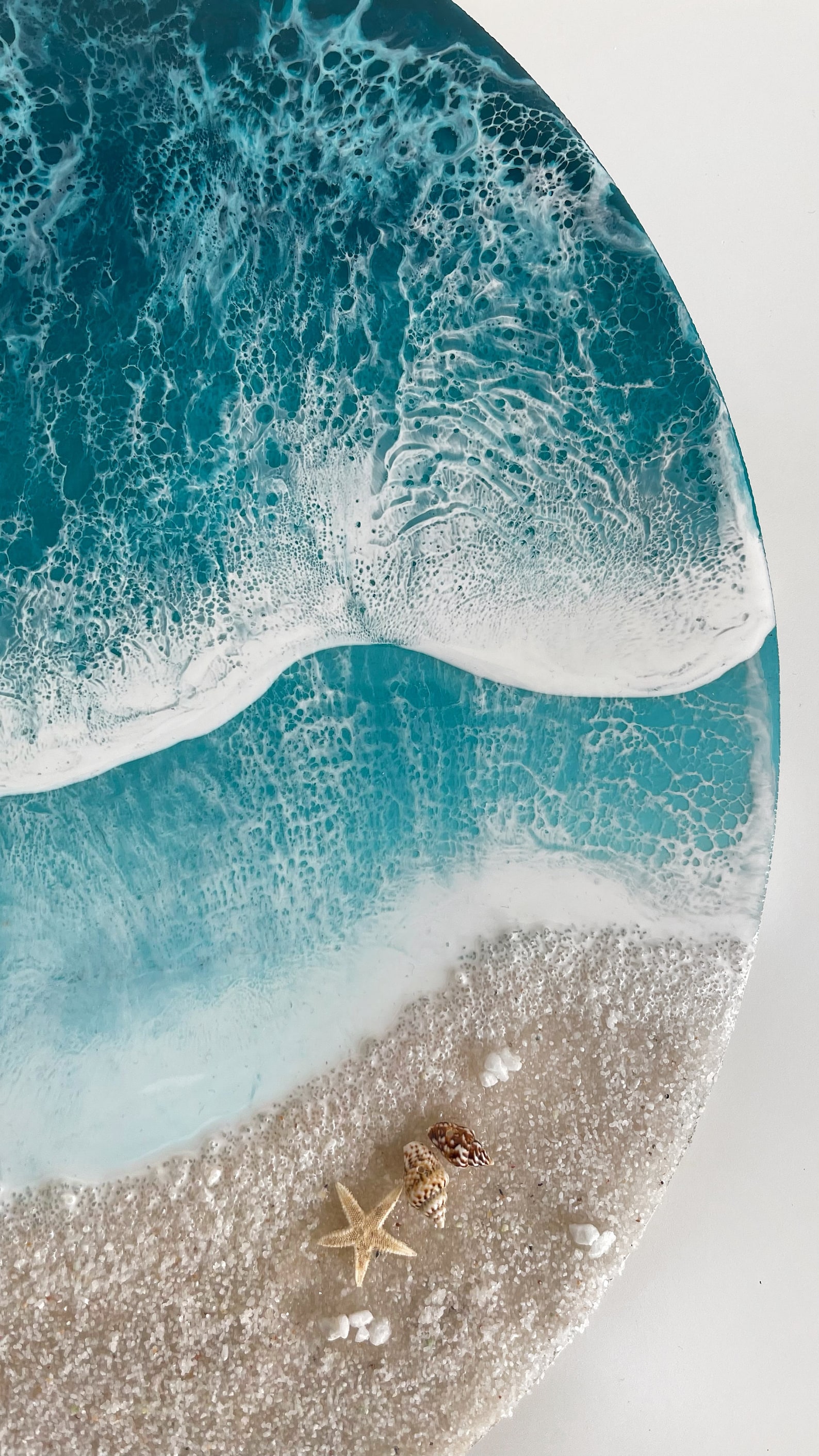 Circle Ocean Art, Wooden Circle Art, Beautiful Wall Art, Hanging Ocean ...