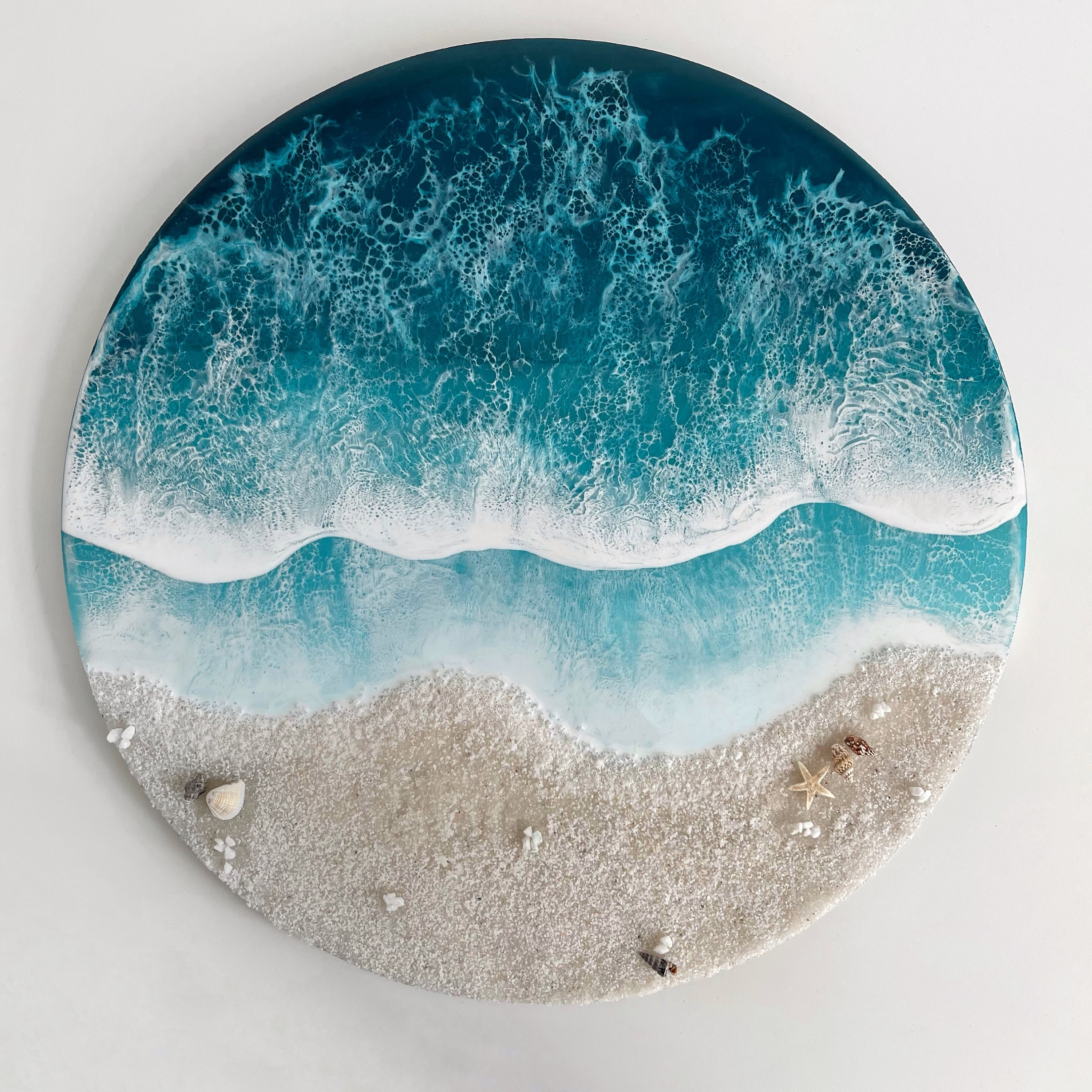 Circle Ocean Art Wooden Circle Art Beautiful Wall Art - Etsy