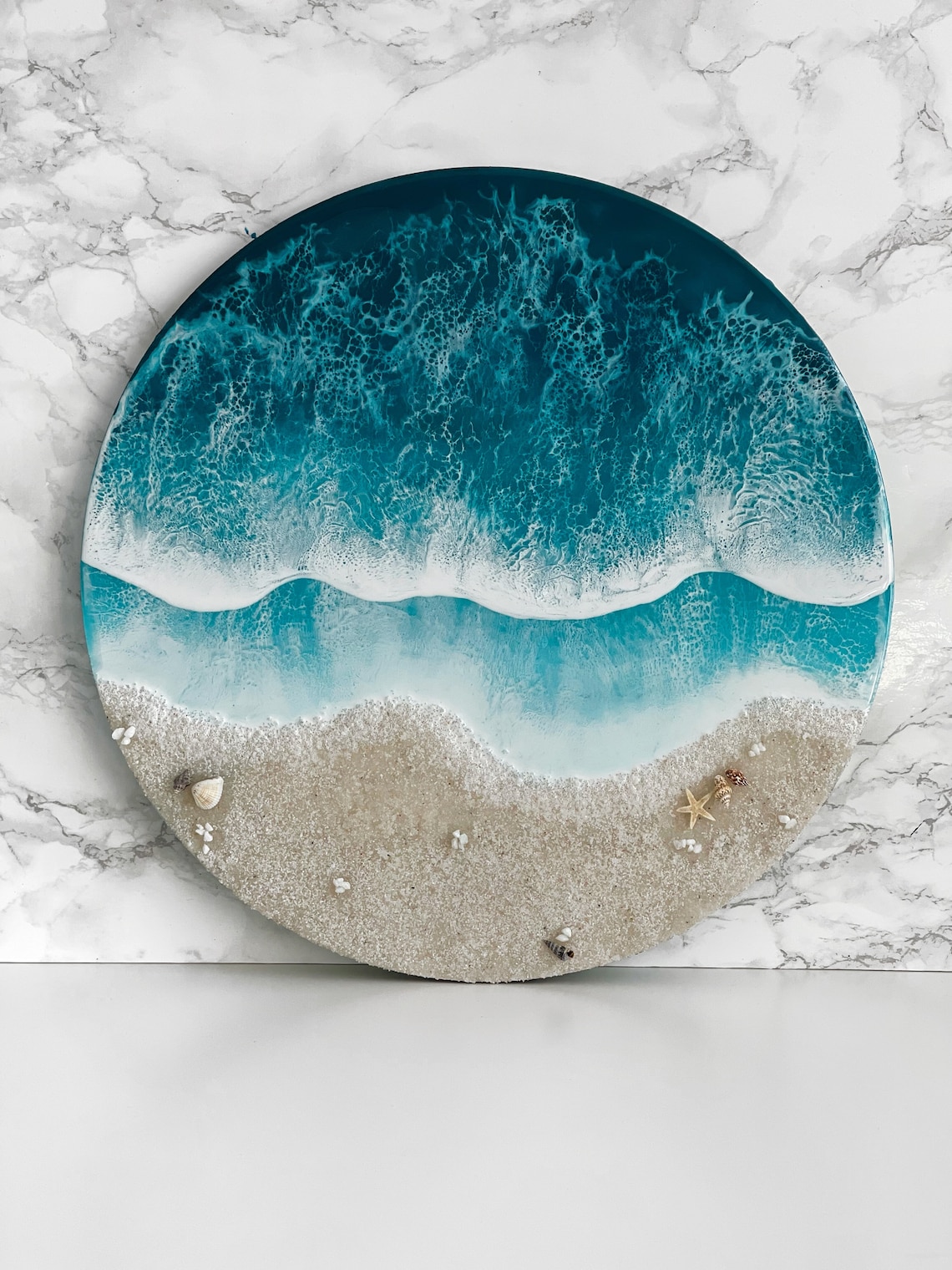 Circle Ocean Art Wooden Circle Art Beautiful Wall Art - Etsy