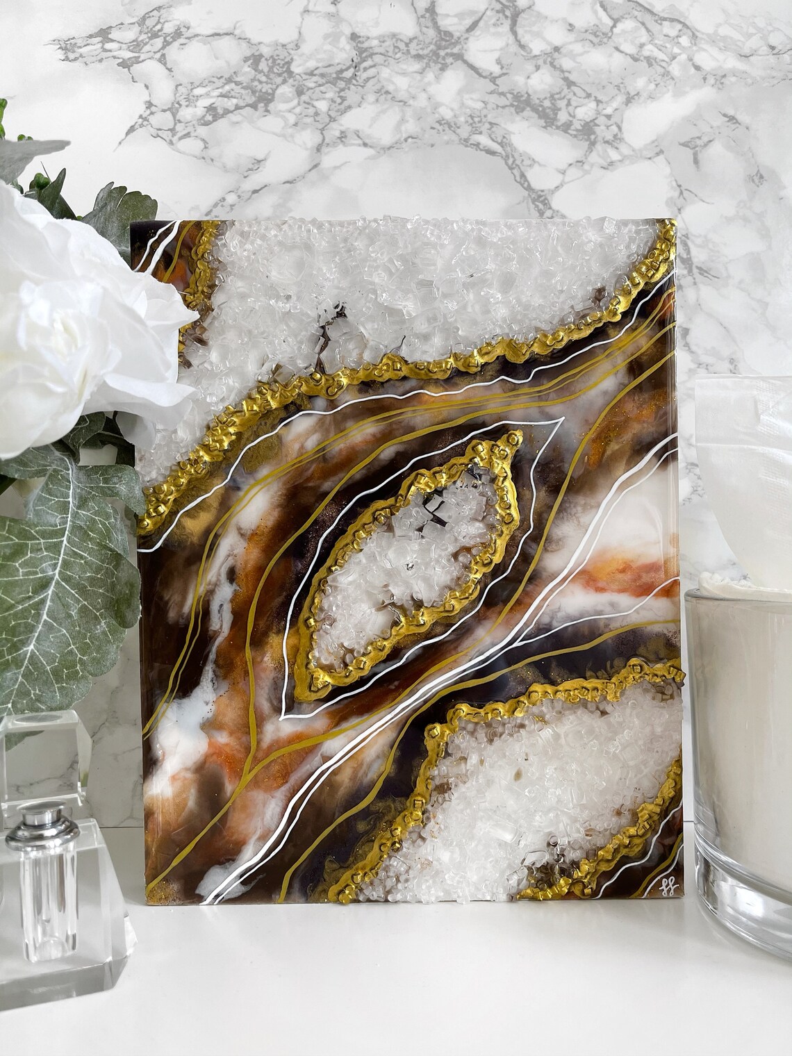 Resin Geode Art, Geode Wall Art, 3D Geode, Rock Painting Canvas, Geode ...
