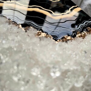 Resin Geode Art, Black Gold Geode Wall Art, 3D Geode, Crystal Geode Art ...