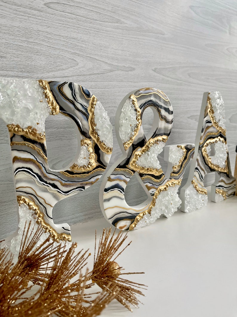 Geode Letter Art Resin Geode Letter Custom Letter Luxury - Etsy