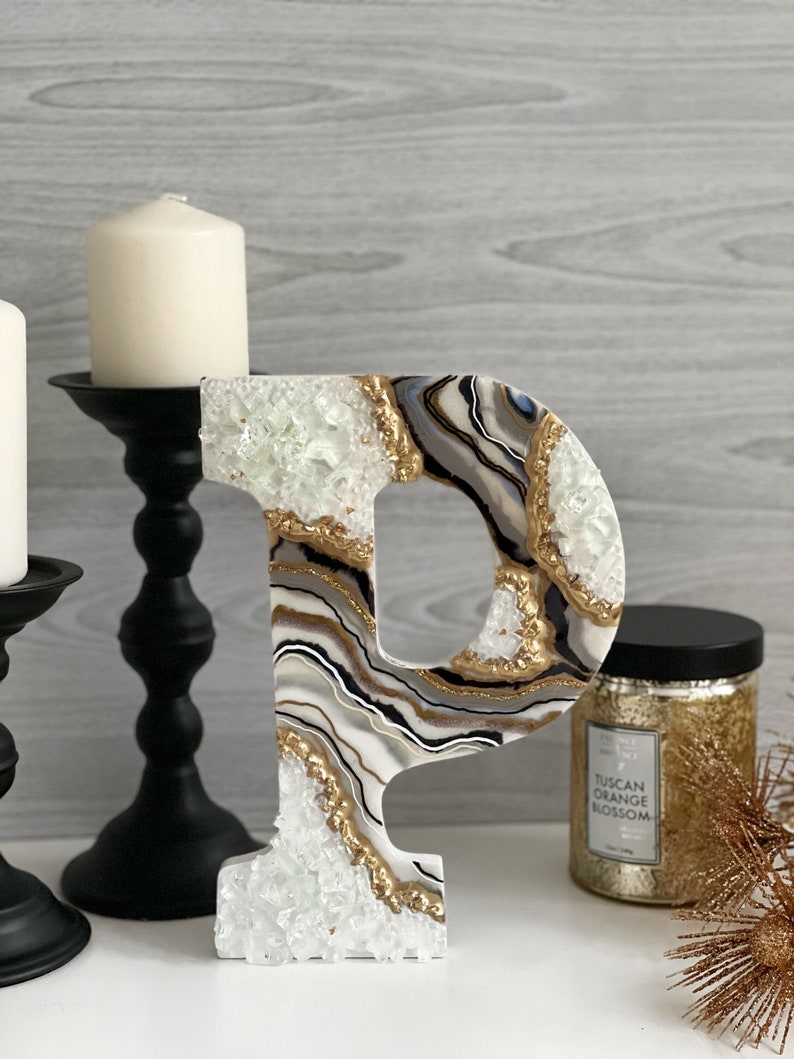 Geode Letter Art Resin Geode Letter Custom Letter Luxury - Etsy