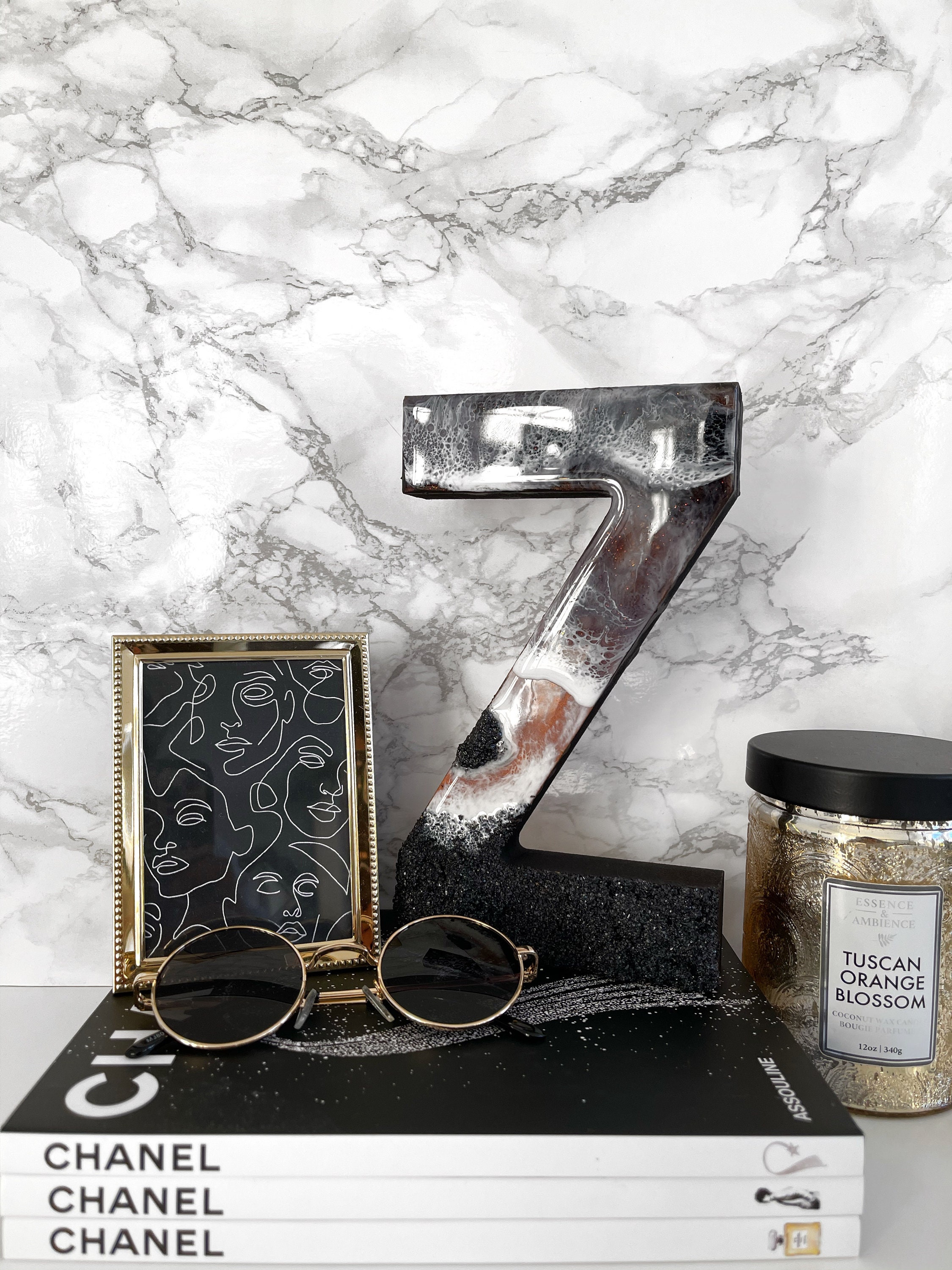 Ocean Letter Resin Custom Letter Art Beach Themed Letters | Etsy