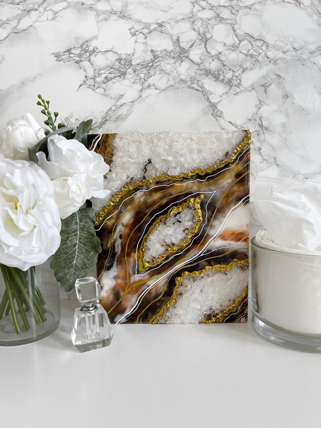 Resin Geode Art, Geode Wall Art, 3D Geode, Rock Painting Canvas, Geode ...