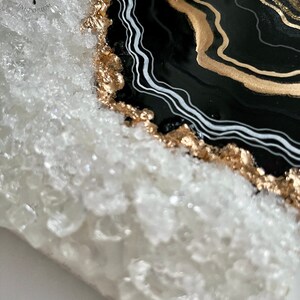 Resin Geode Art, Black Gold Geode Wall Art, 3D Geode, Crystal Geode Art ...
