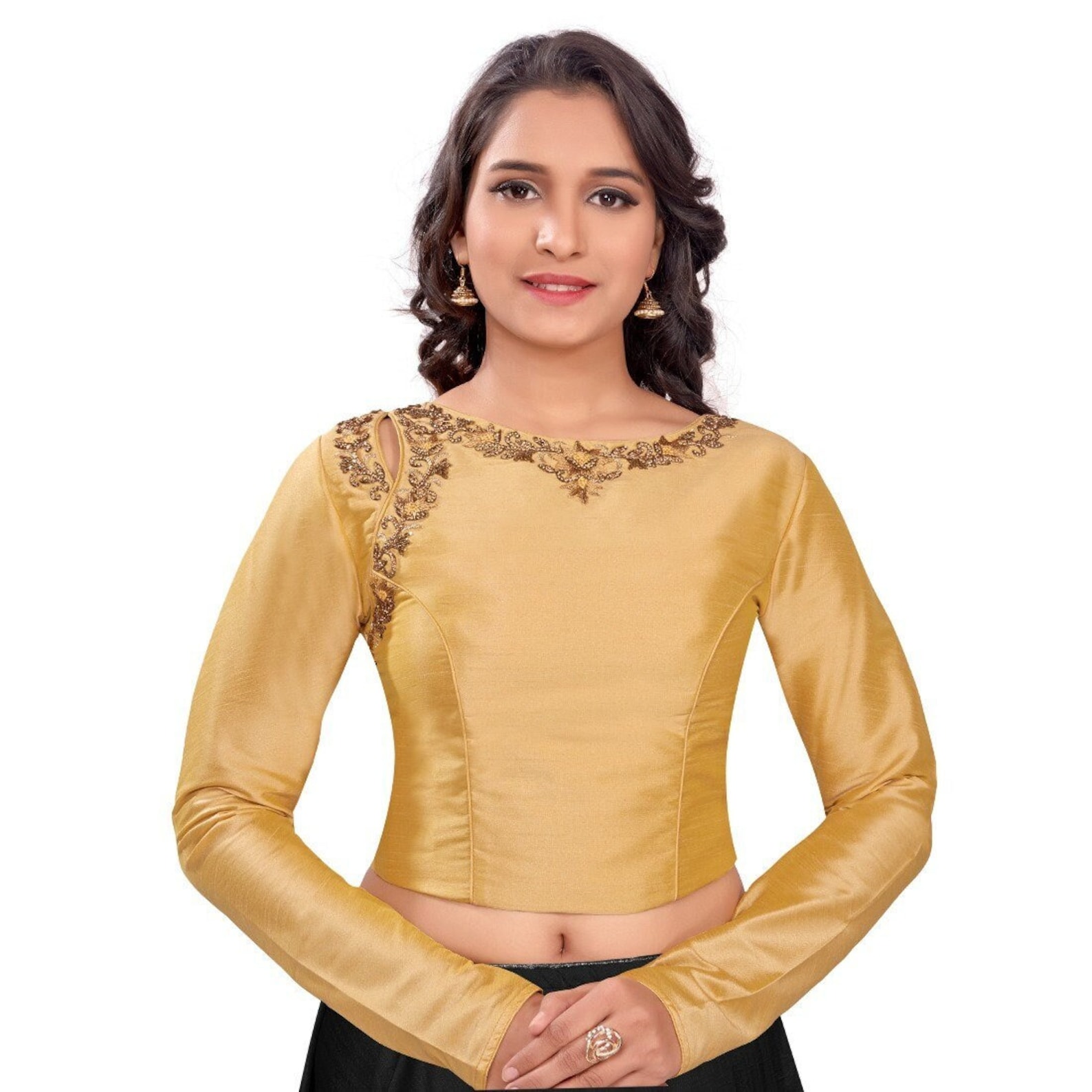 Long Saree Blouse, Readymade Saree Blouse Long Sleeve, Ready to Wear ...