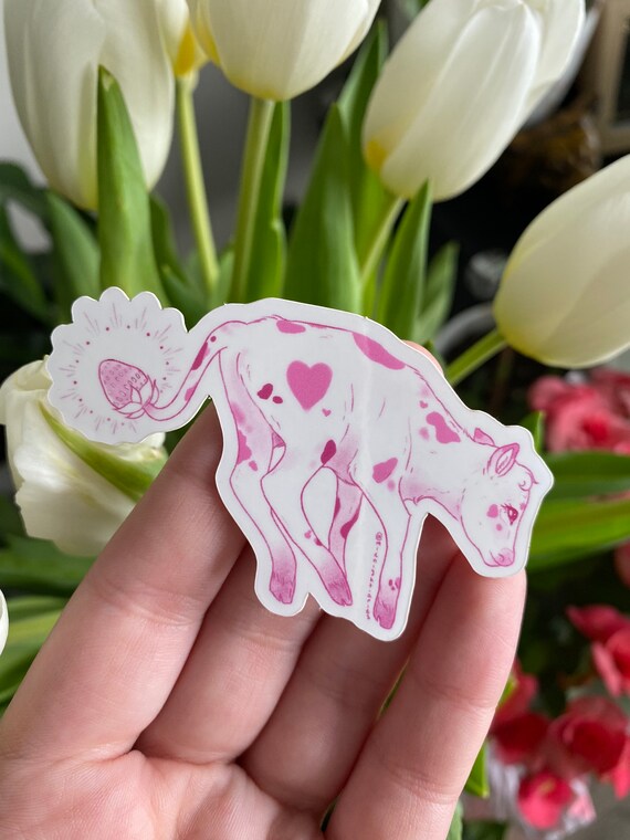 Strawberry Cow Sticker | Etsy