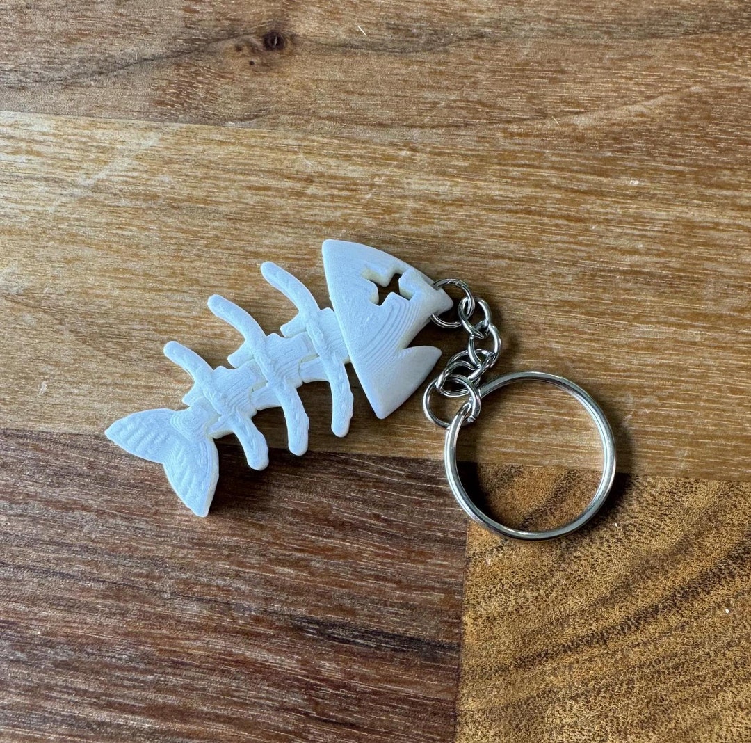 Fexi Fish Bone 3D Printed Keychain Articulated Fidget Toy - Etsy