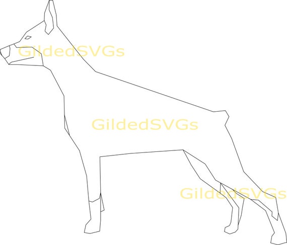 Doberman Pinscher Outline SVG/PNG - Etsy