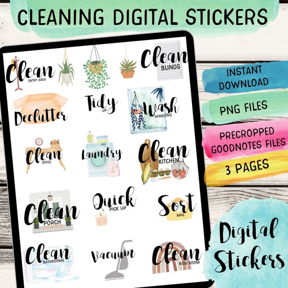 Cleaning Digital Stickers Goodnotes Cleaning Digital | Etsy