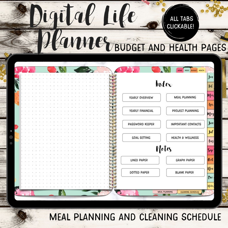 Digital Life Planner, Undated Digital Planner, Goodnotes Planner ...