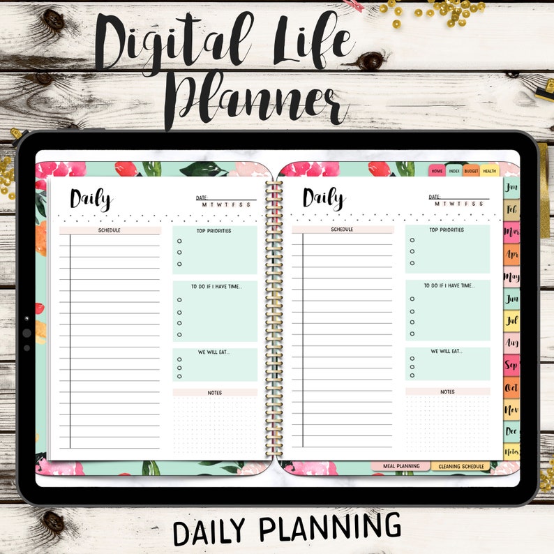 Digital Life Planner, Undated Digital Planner, Goodnotes Planner ...