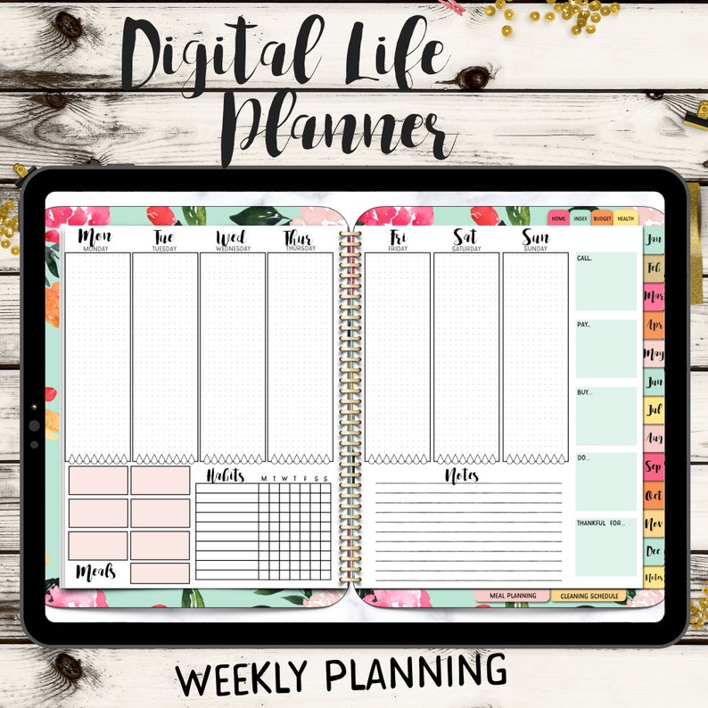 Digital Life Planner, Undated Digital Planner, Goodnotes Planner ...