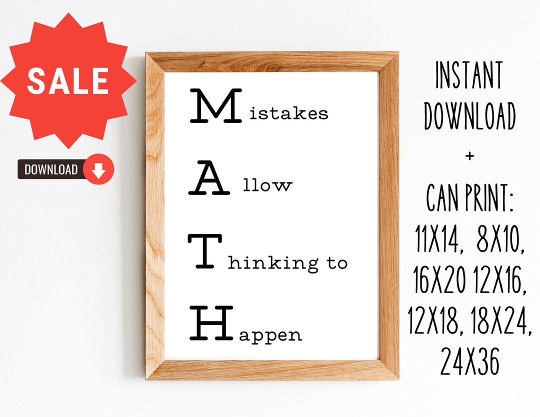MATH Mistakes Allow Thinking to Happen/gift for Math Teacher/math ...