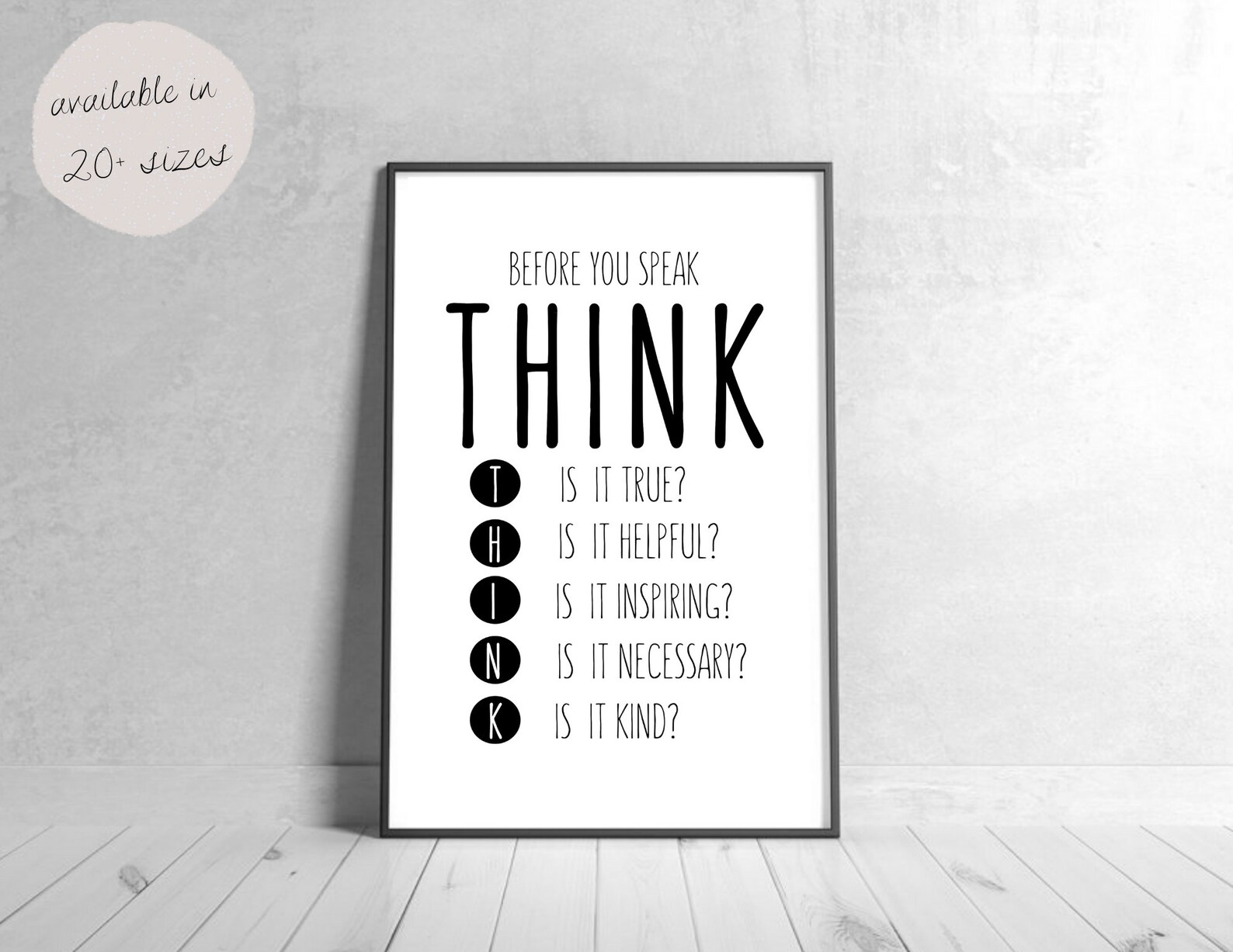 Before You Speak THINK Poster/gift for Classroom Think Before - Etsy