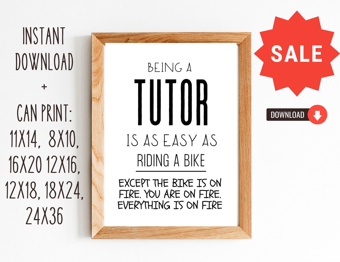 Tutor Gift/gift for Tutor/employee Recognition/tutor Easy as Riding A ...