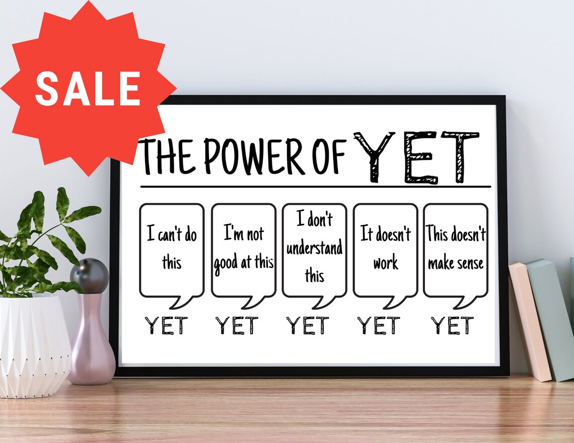 The Power of Yet/gift for Classrooms and Home/the Power of yet - Etsy