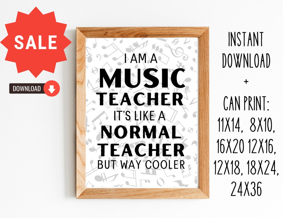 I Am A Music Teacher Print/music Teacher Gift/teacher Appreciation/8x10 ...
