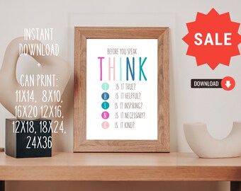 Classroom Management Poster Think Before You Speak - Etsy