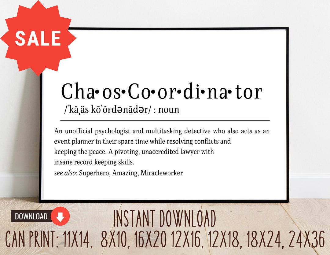 Chaos Coordinator Gift/gift for Chaos Coordinator/teacher Appreciation ...
