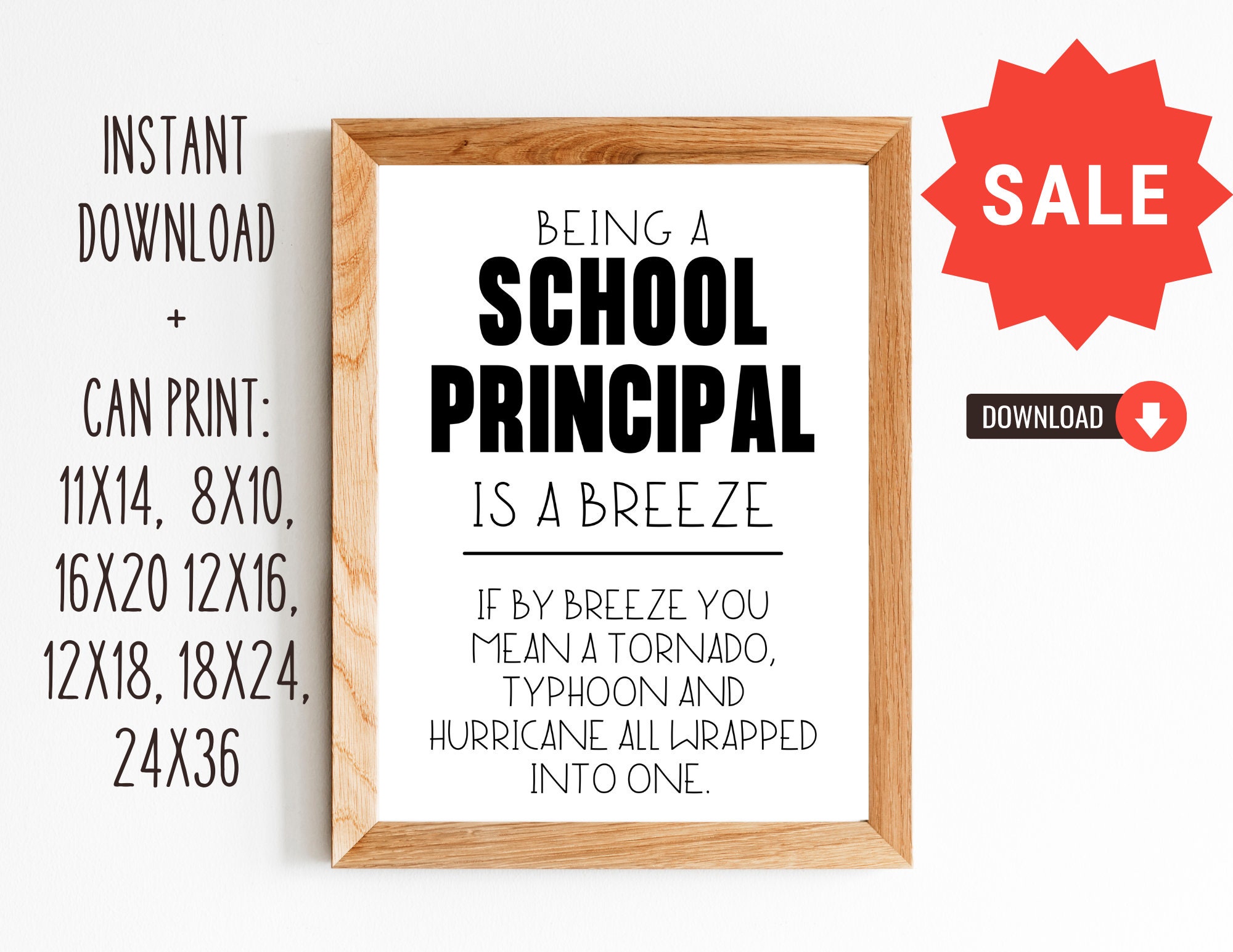 School Principal Gift/being a School Principal is a Breeze/principal ...