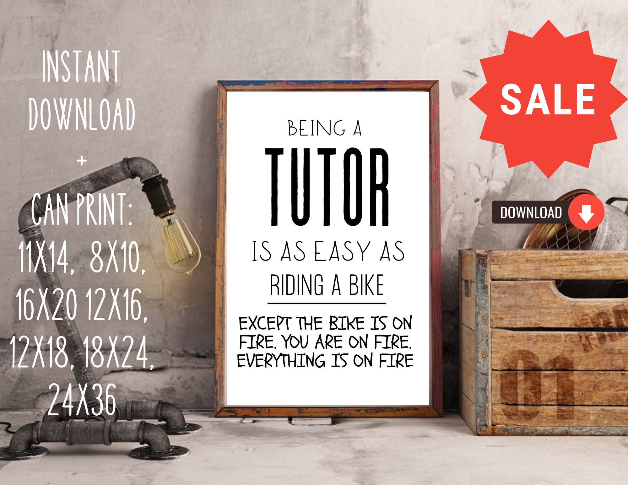 Tutor Gift/gift for Tutor/employee Recognition/tutor Easy as - Etsy